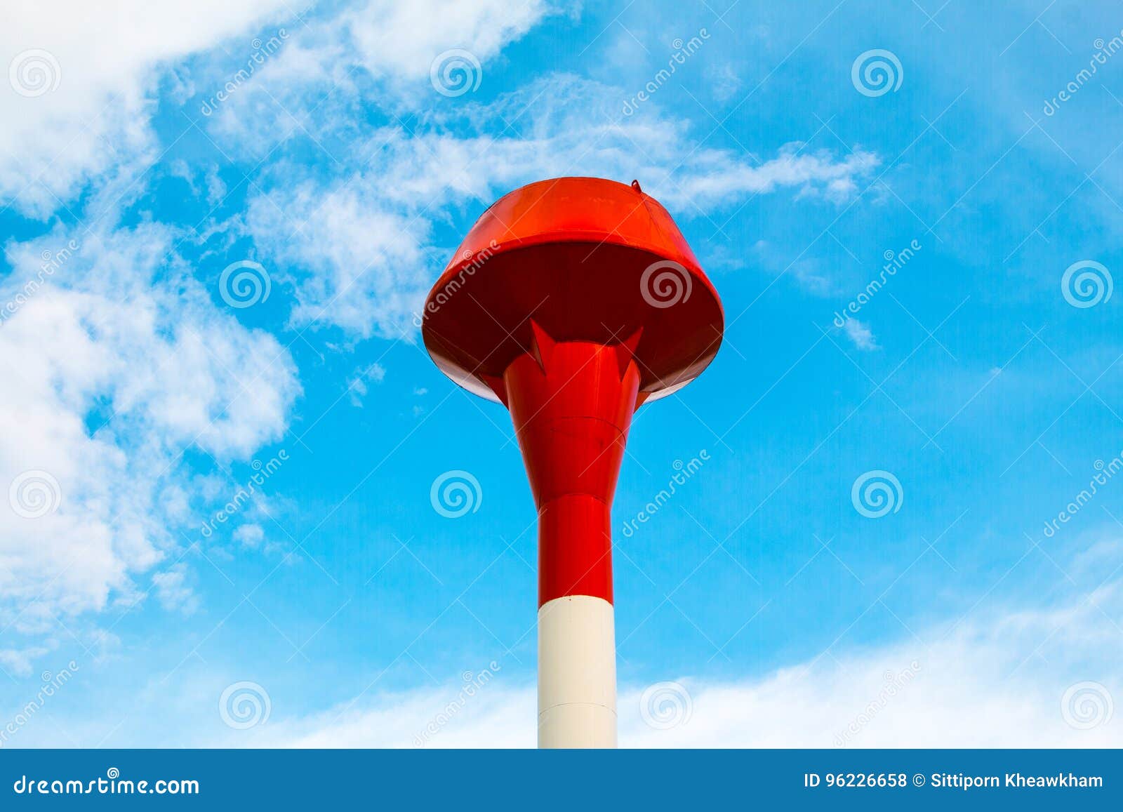 Red and White Steel Water Tank Stock Photo - Image of fabrication ...