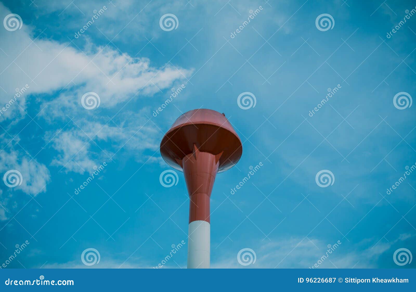 Red and White Steel Water Tank Stock Image - Image of handrail ...