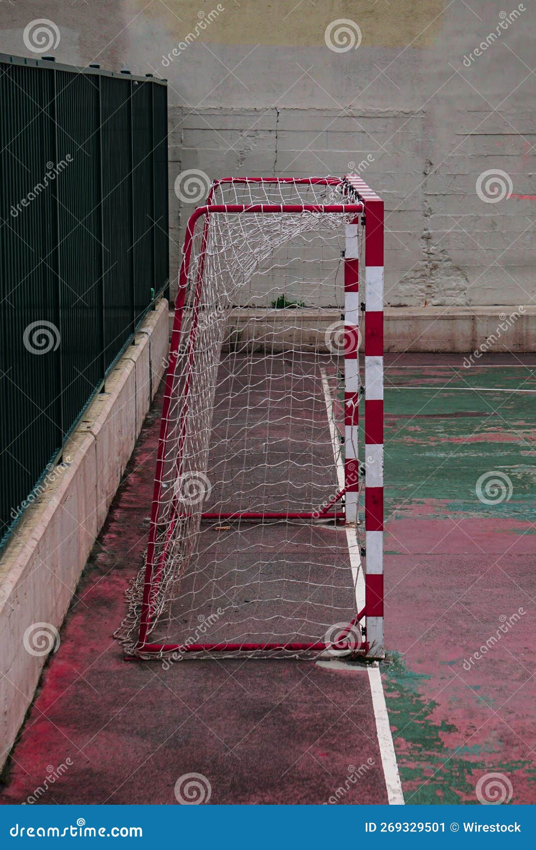 Red and White Street Soccer Goal Stock Image - Image of outdoors, game ...