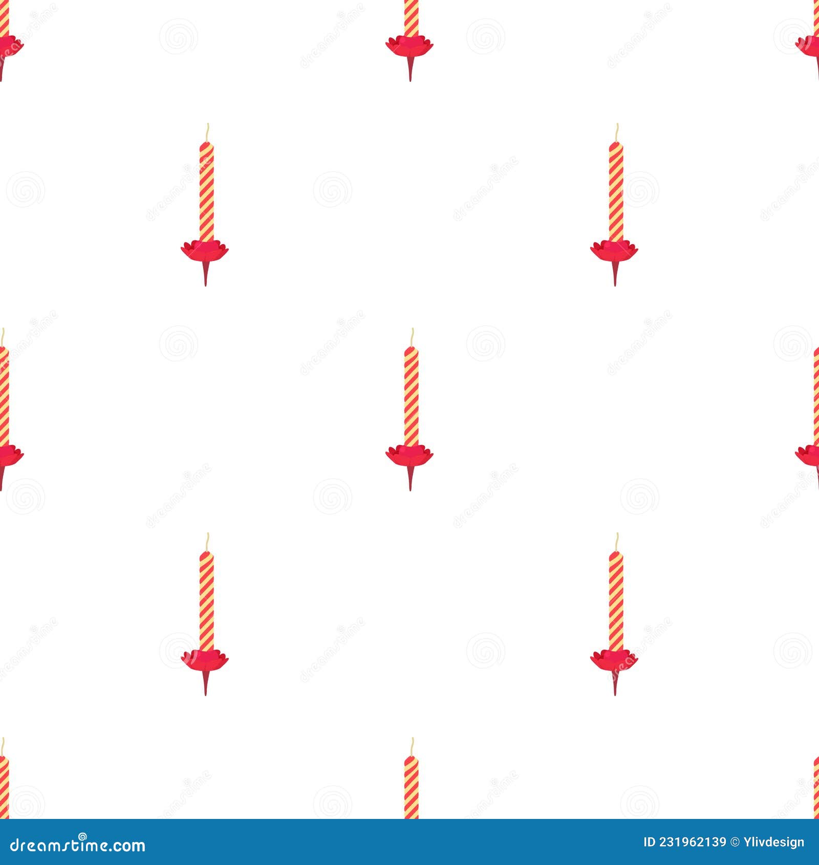 Red and White Striped Candle Pattern Seamless Vector Stock Vector ...