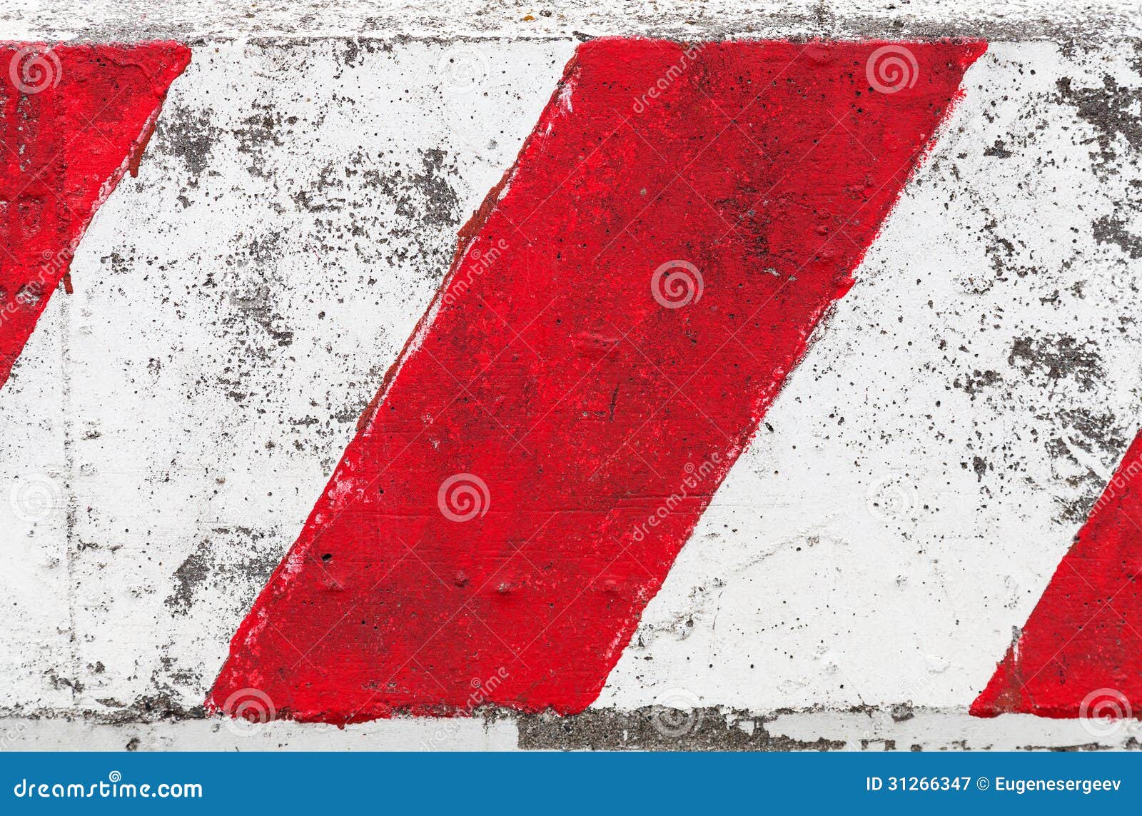 Red And White Striped Concrete Road Barrier Stock Image - Image of ...