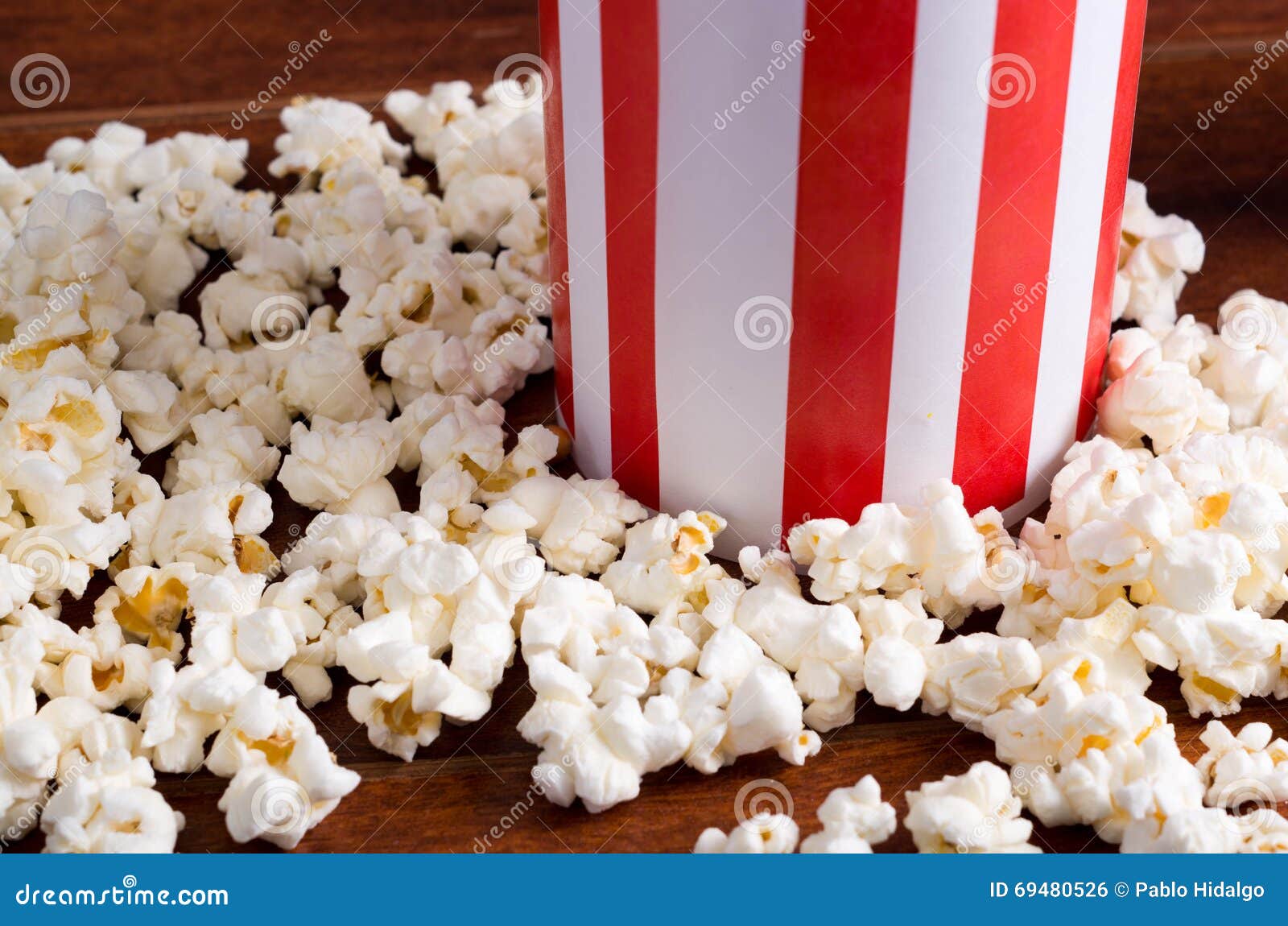 Red White Striped Container Box Lying Tipped Over on Wooden Surface ...