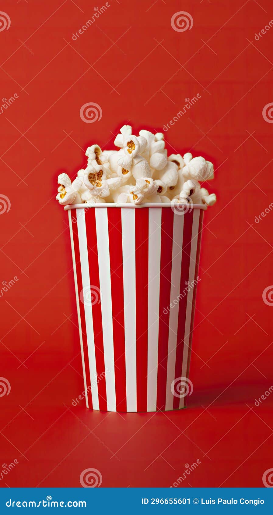 A Classic Striped Cup Filled with Delicious Popcorn Stock Illustration ...