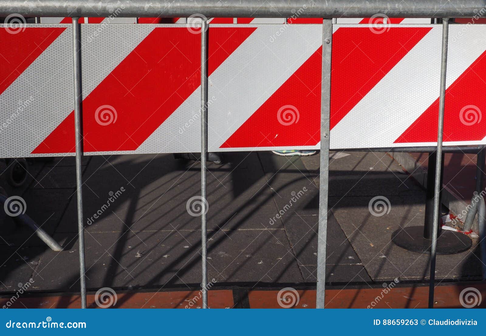 Red and White Striped Fence Stock Image - Image of striped, signal ...