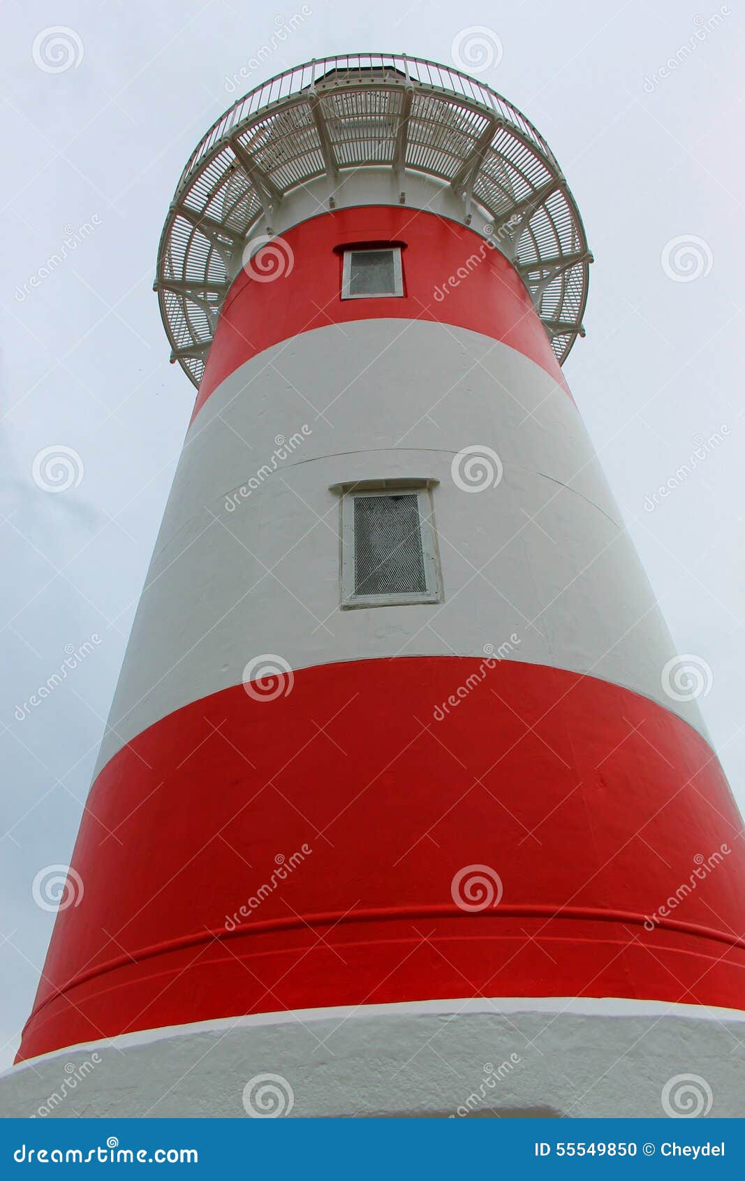 Red and White Striped Lighthouse Stock Photo - Image of transporation ...