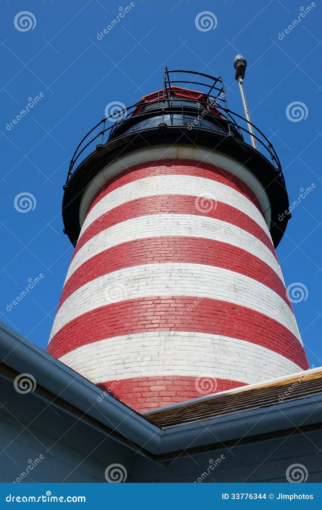 Red and White Striped Lighthouse Tower Stock Photo - Image of ...