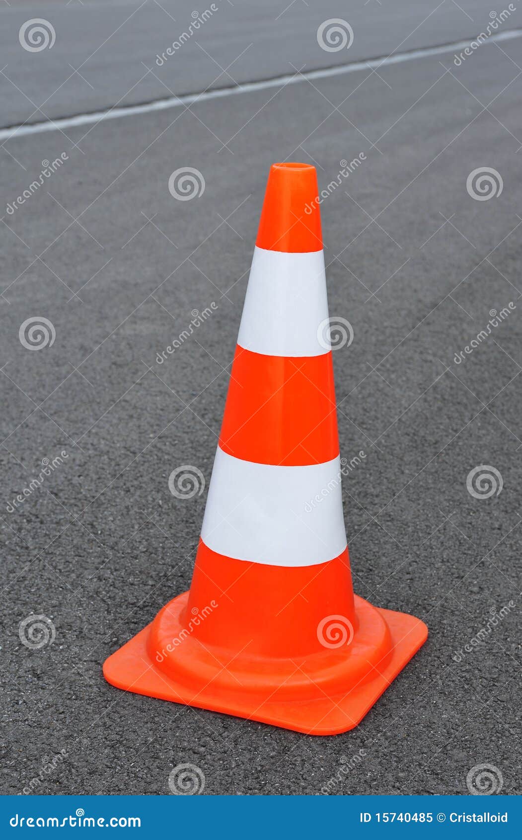Red and White Striped Pylon Stock Image - Image of white, cone: 15740485
