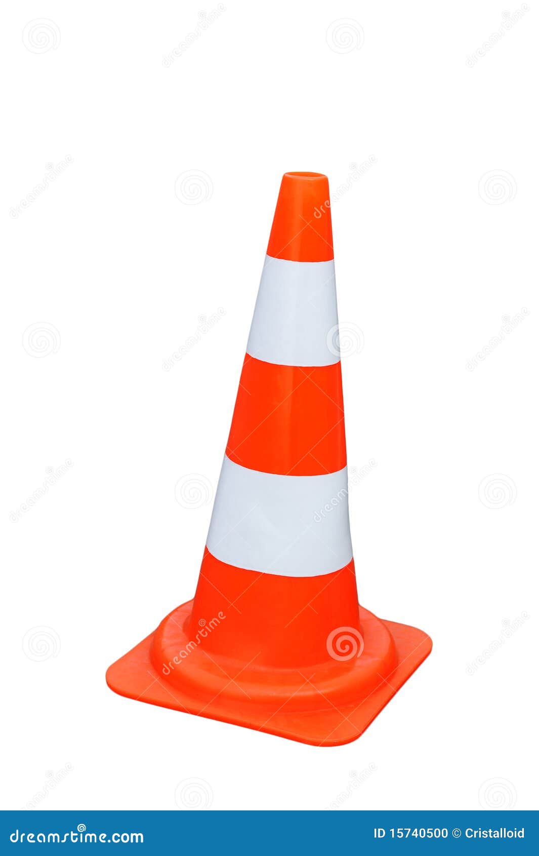 Red And White Striped Pylon, Isolate Stock Photo - Image of menace ...