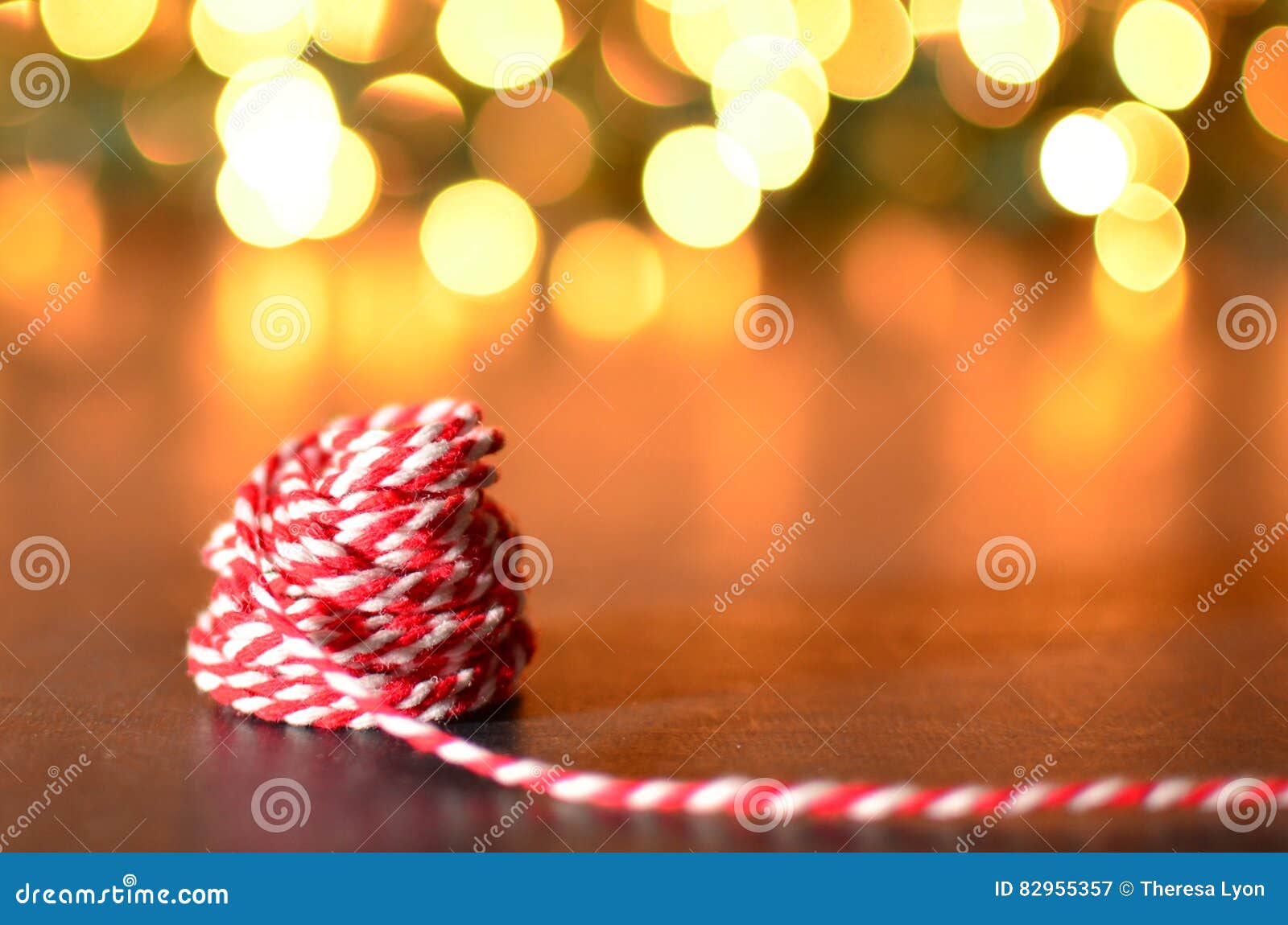 Red And White Striped String With Bokeh Background Royalty-Free Stock ...
