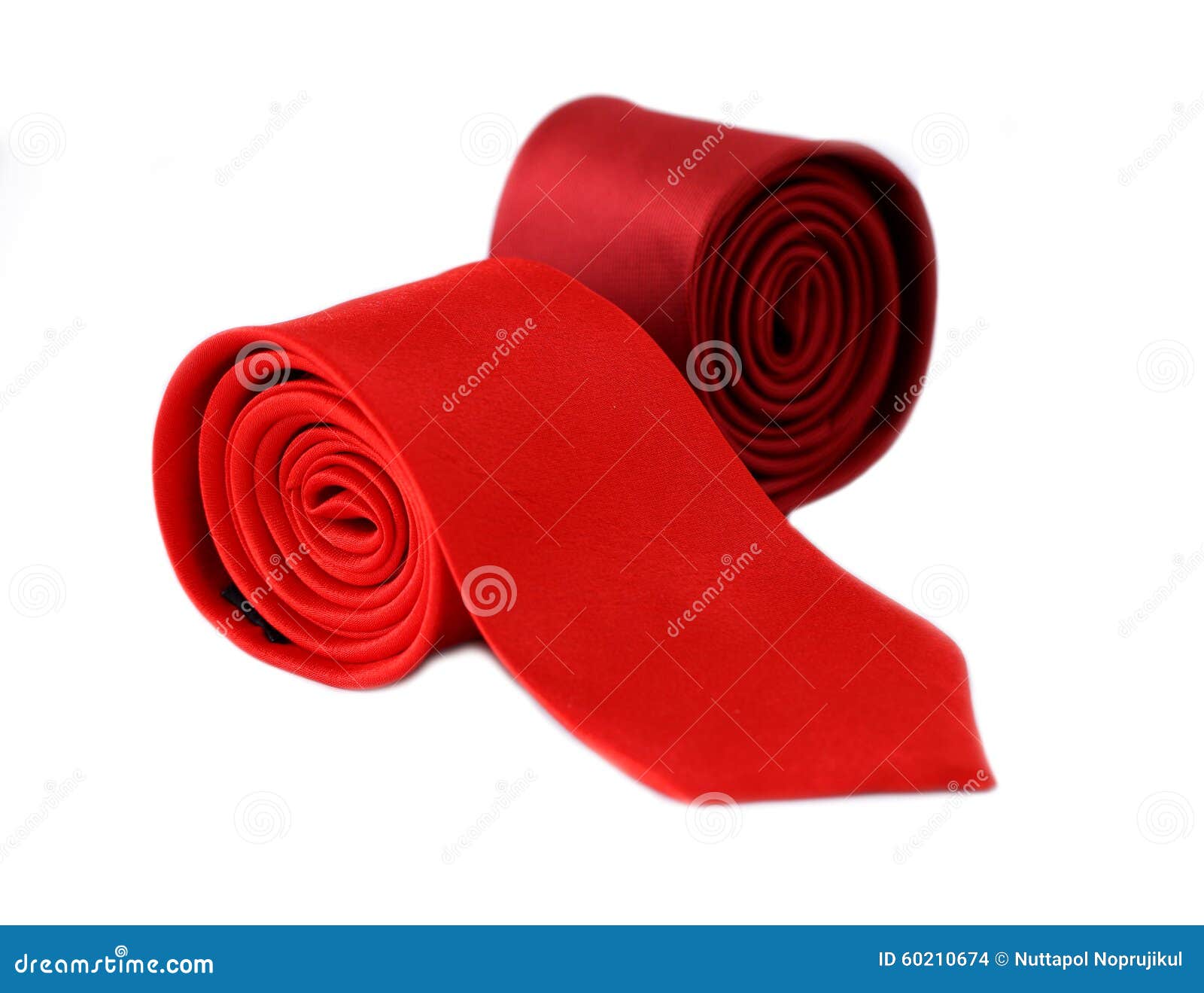 Red and White Striped Tie Isolated on White Background. Stock Photo ...