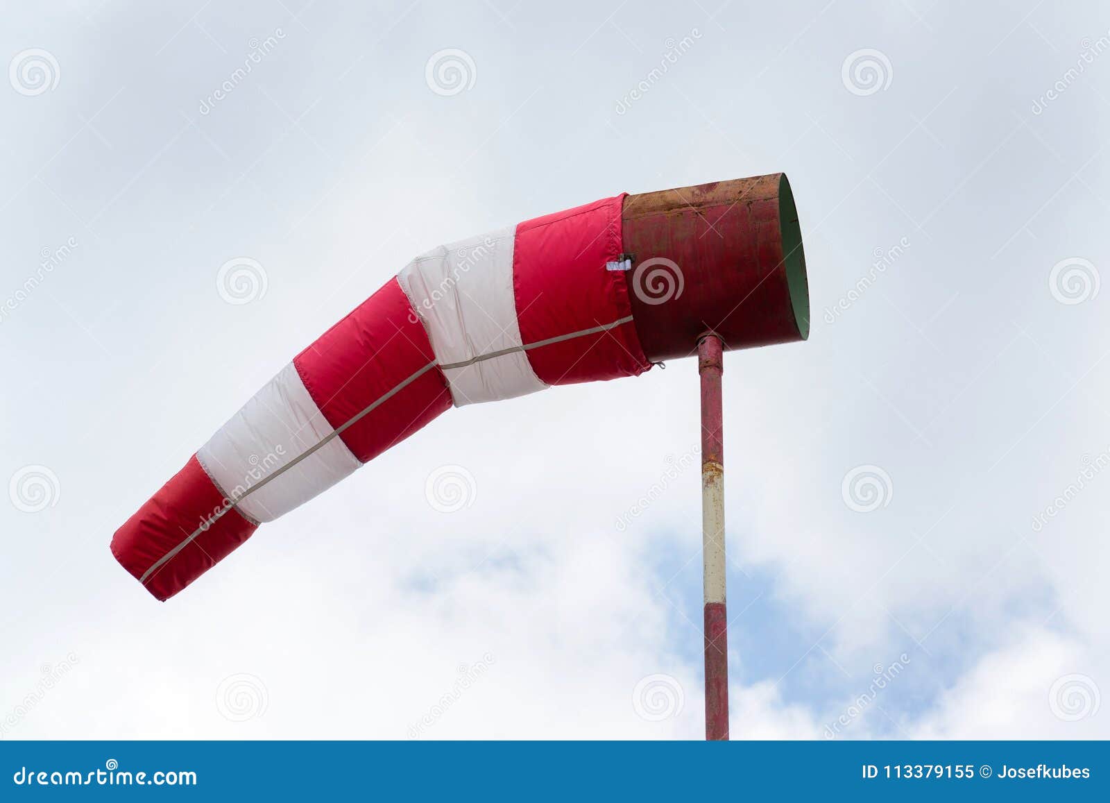 Windsock, Weather Vane For Airfields. Red And White Striped Fabric ...