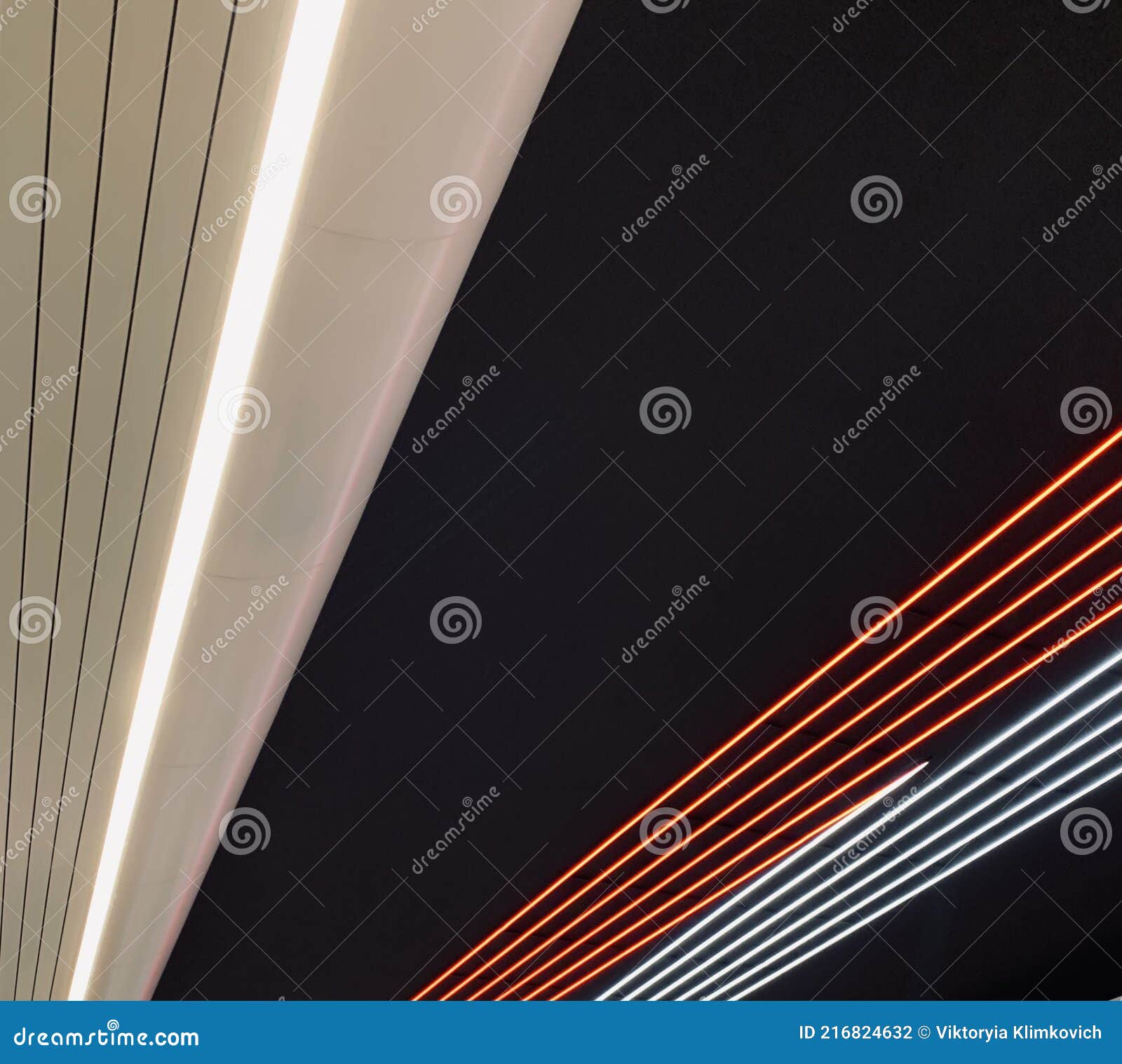 Red and White Stripes on the Ceiling Stock Photo - Image of lamp ...