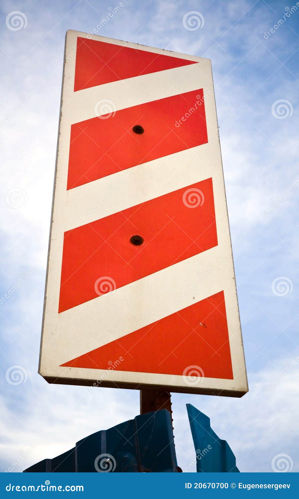Red White Stripped Road Sign Stock Photo - Image of road, diagonal ...