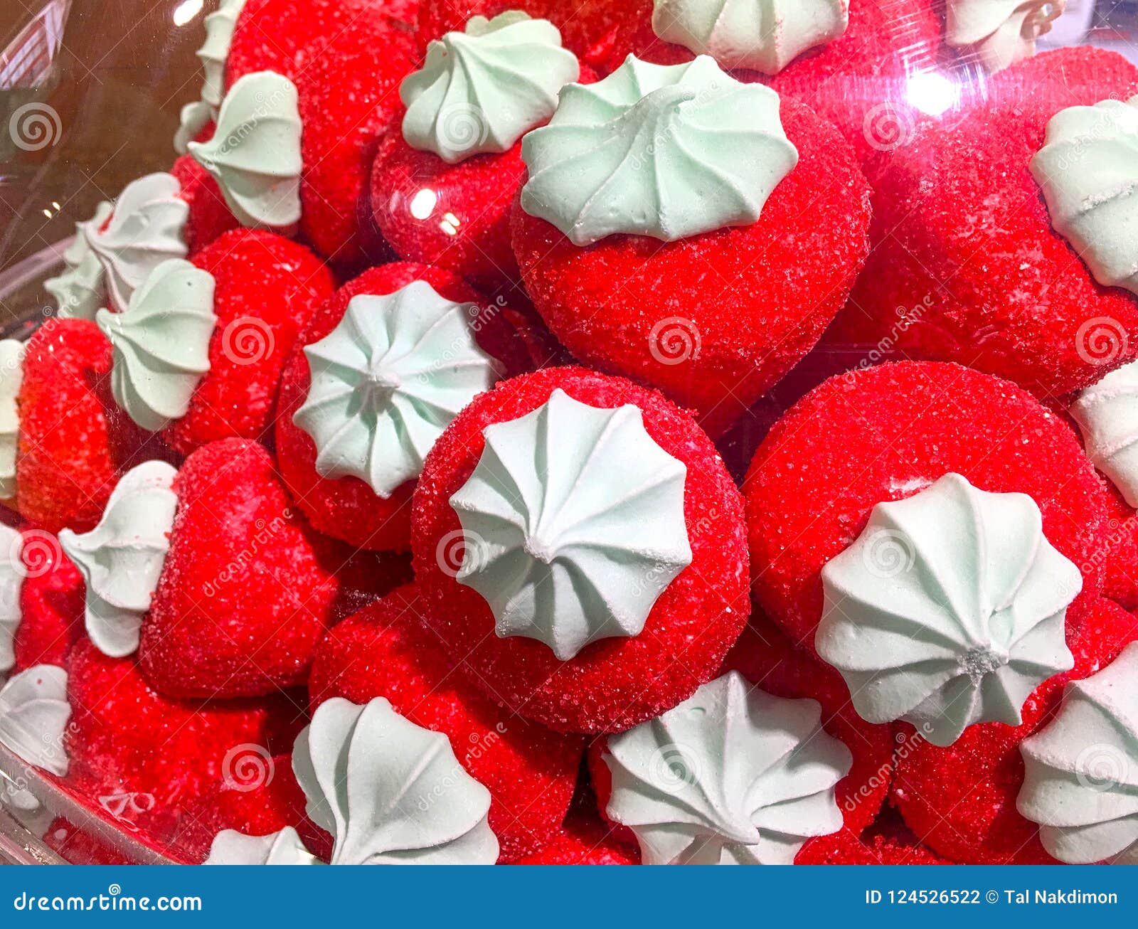Red and white sugar candy stock photo. Image of strawberryred - 124526522