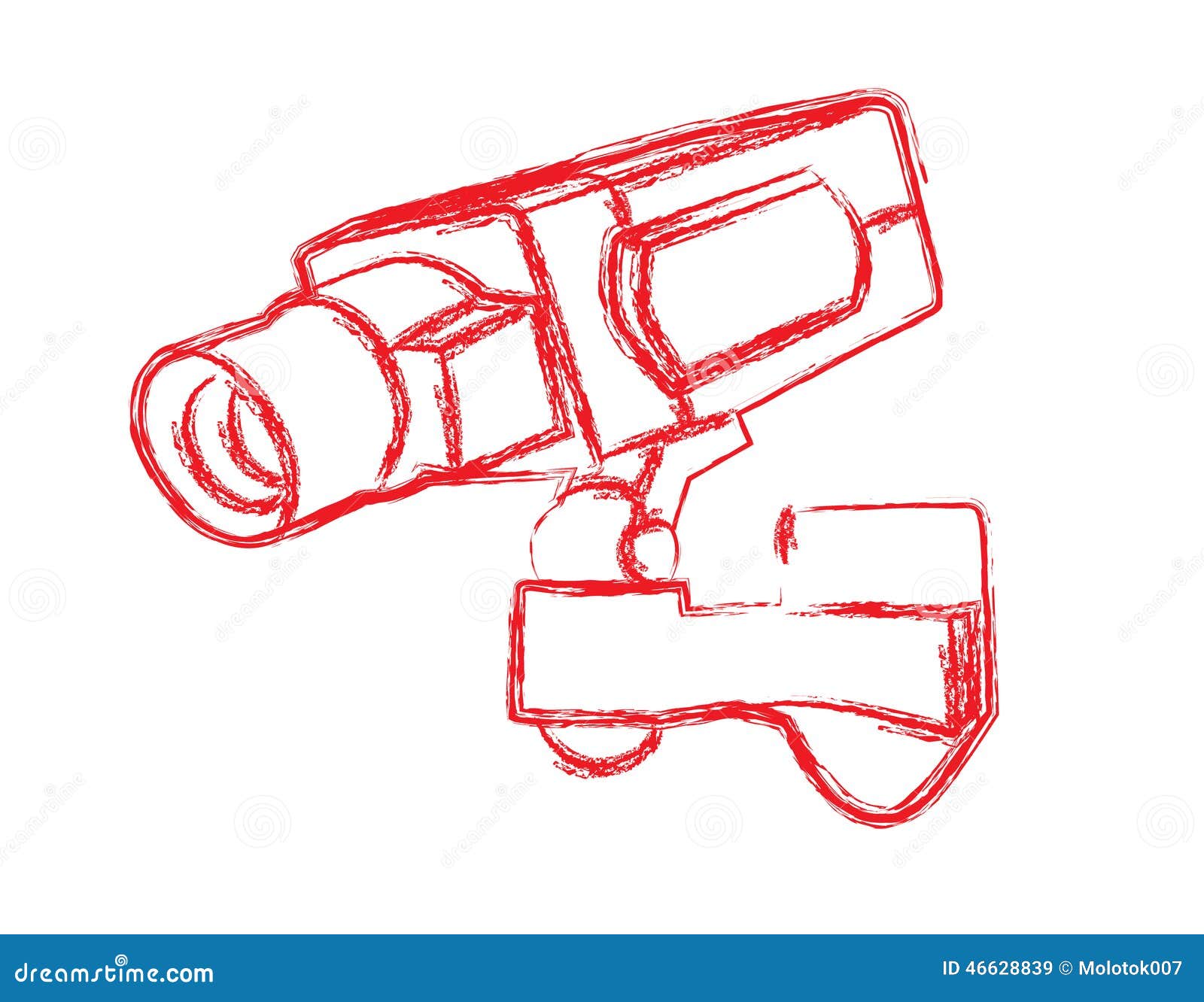Red and White Surveillance Camera (CCTV) Stock Vector - Illustration of ...