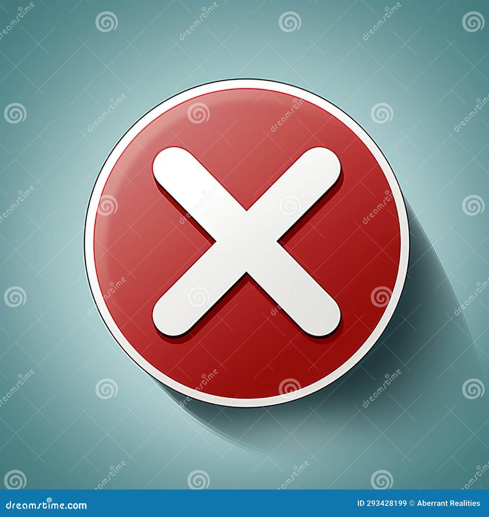 A Red and White X Symbol on a Blue Background Stock Illustration ...