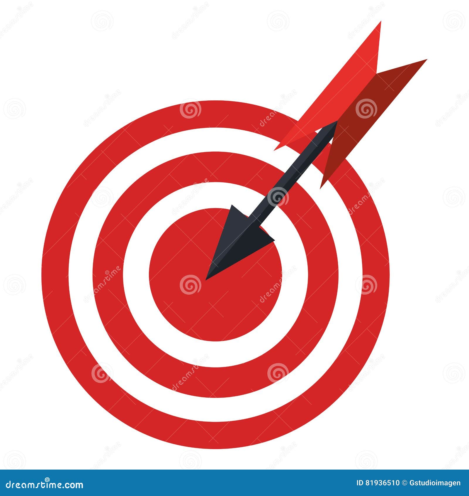 Red and White Target with Arrow Stock Vector - Illustration of perfect ...
