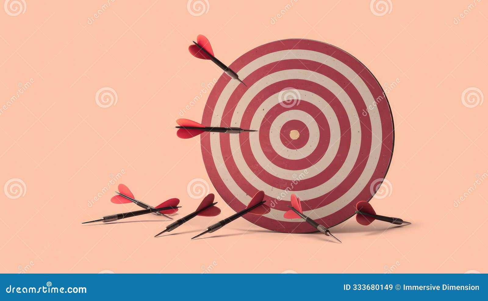 Red and White Target with Darts, Dartboard Object, Success and Failure ...