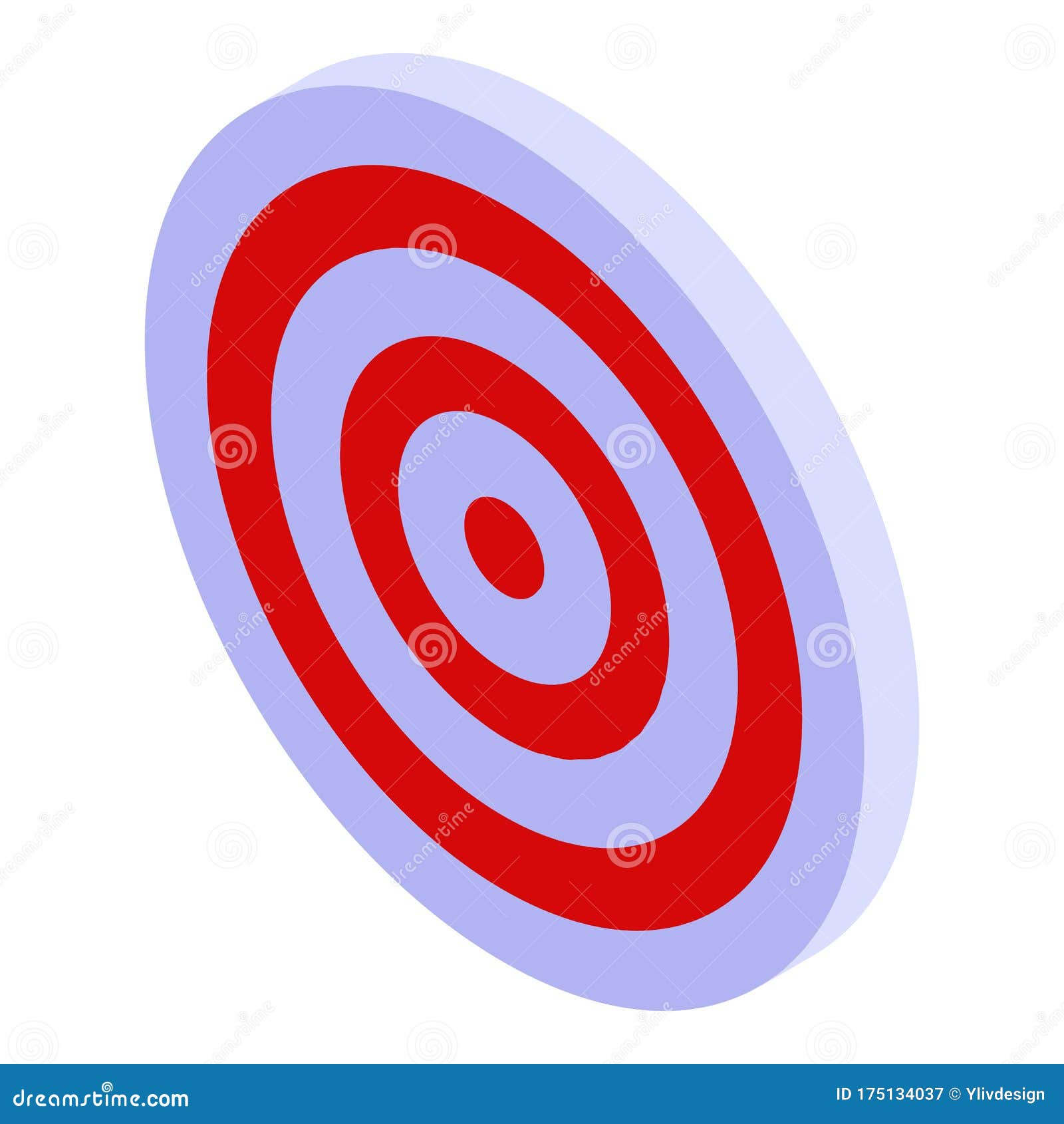 Red White Target Icon, Isometric Style Stock Vector - Illustration of ...