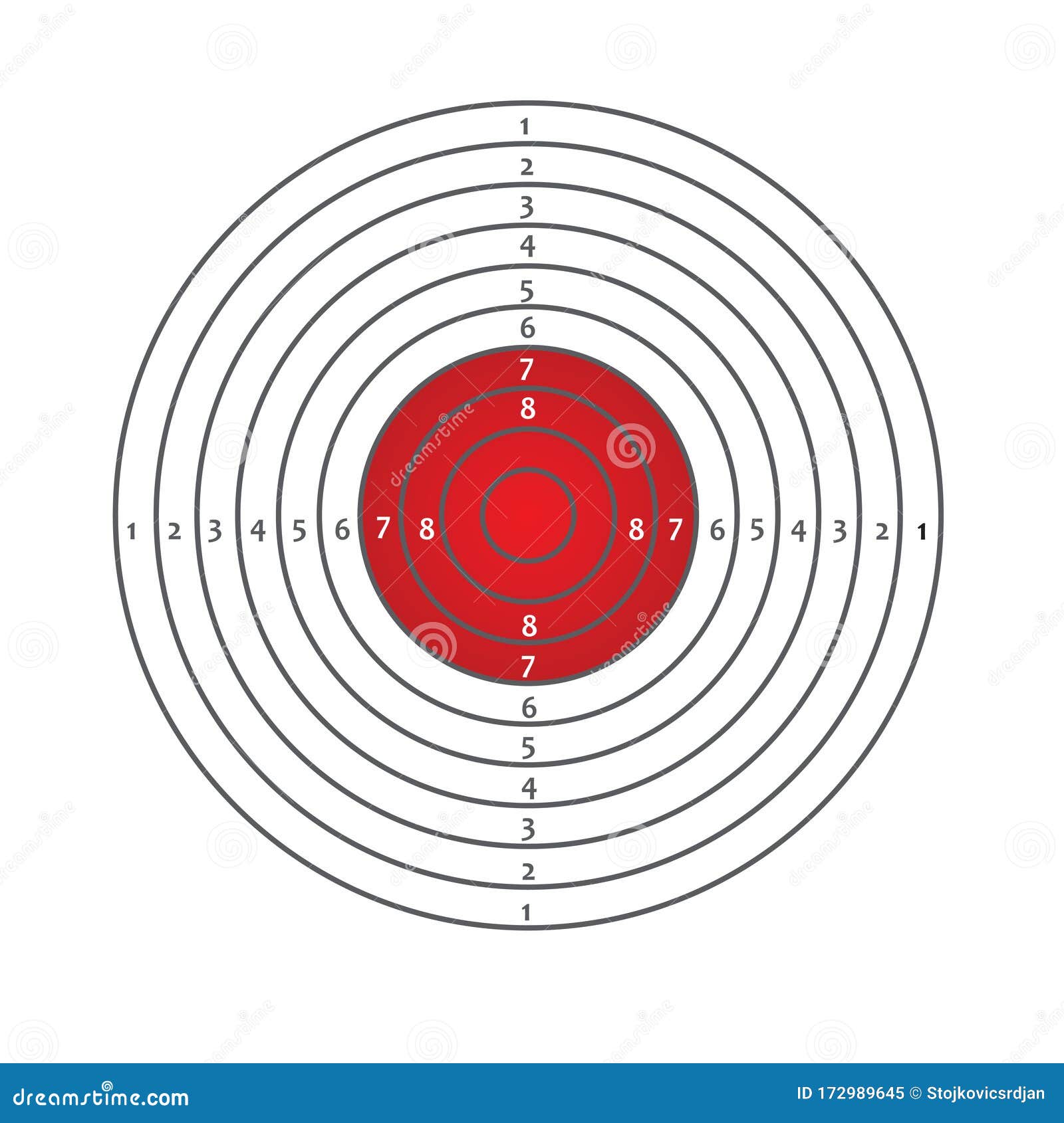 Red and white target paper stock vector. Illustration of bullet - 172989645