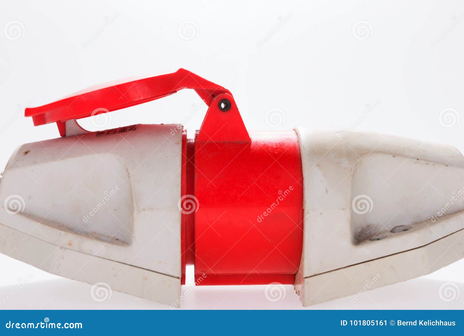 Red and White Three-phase Plug and Socket Isolated Stock Image - Image ...
