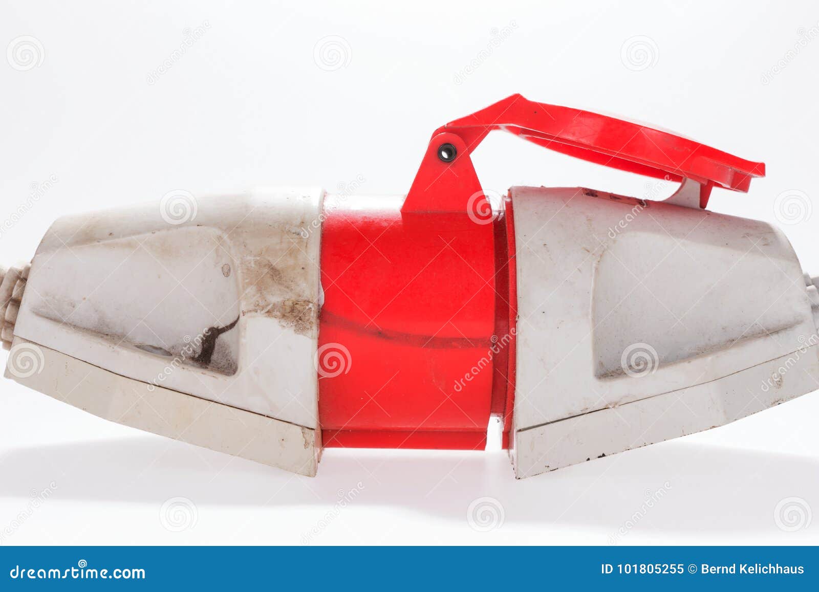 Red and White Three-phase Plug and Socket Isolated Stock Image - Image ...
