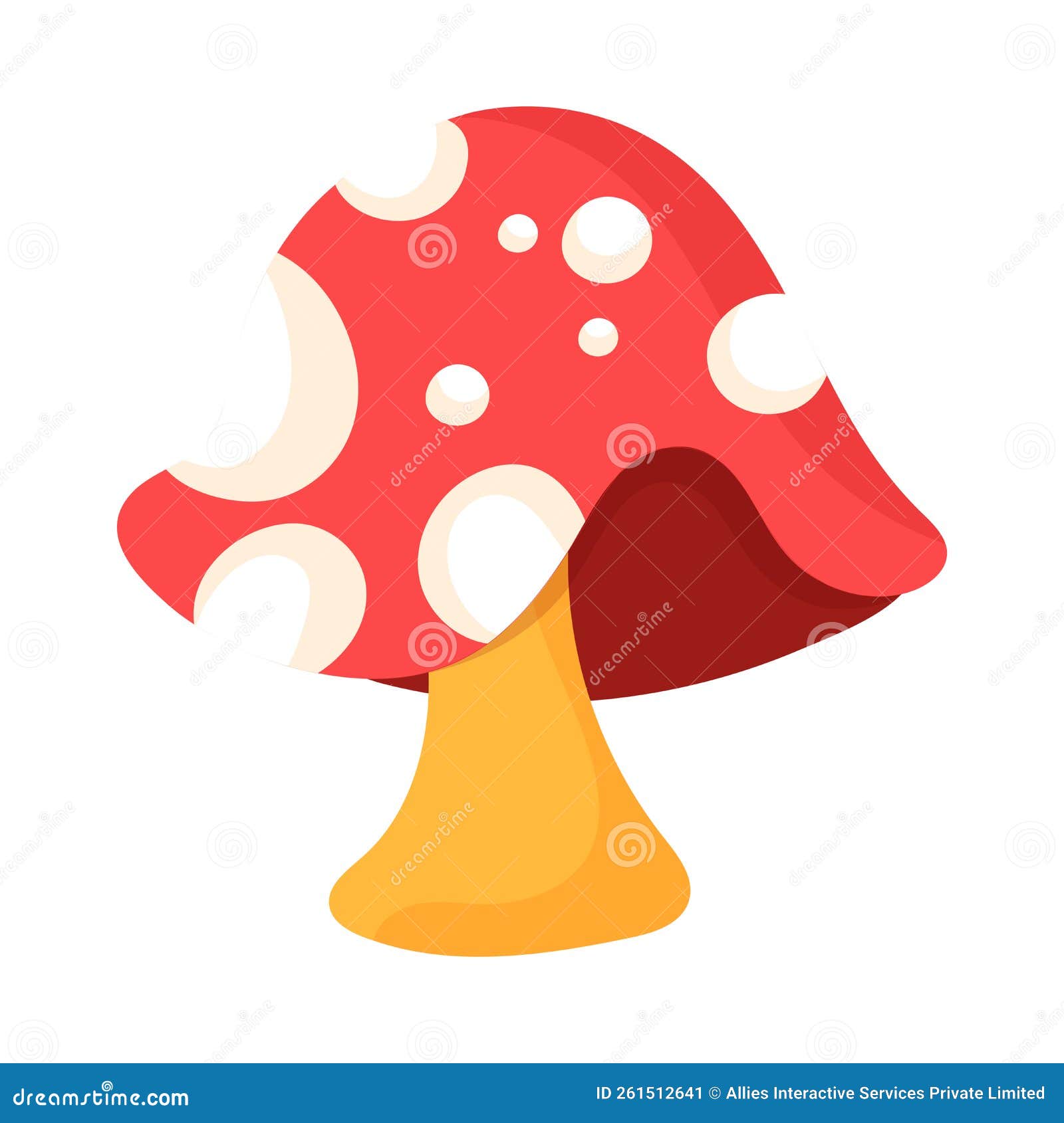 Red and White Toadstool Flat Stock Illustration - Illustration of ...