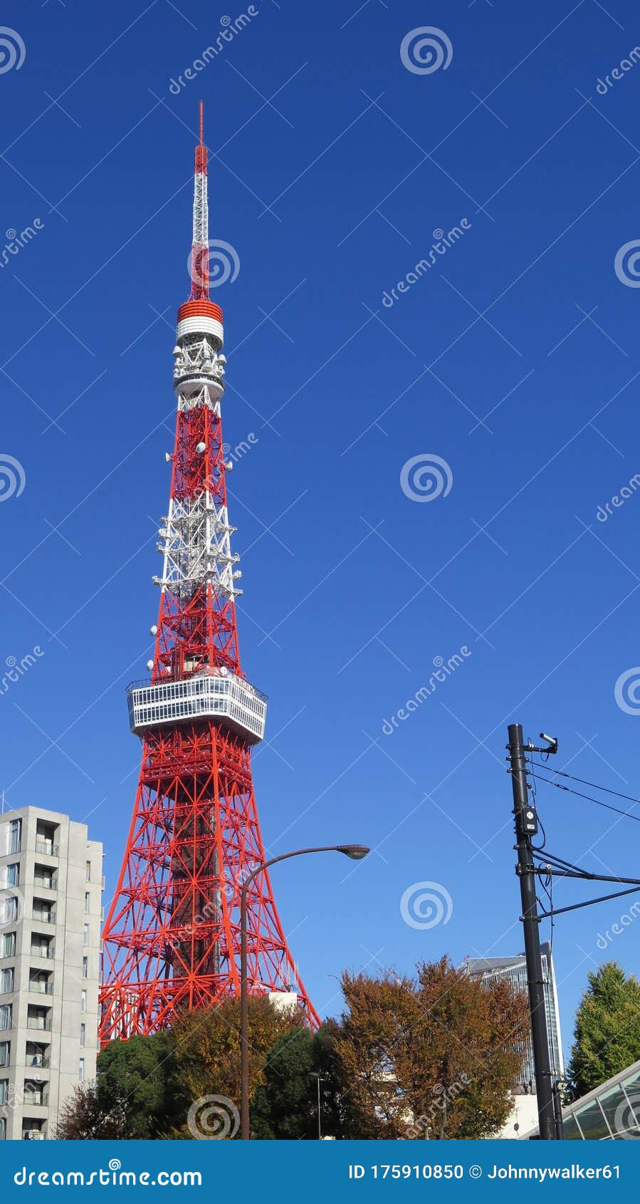 Red and white Tokyo Tower editorial image. Image of modern - 175910850