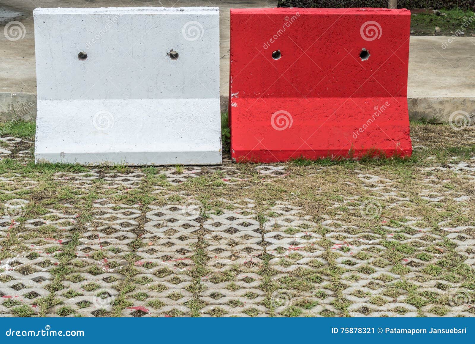 Red and White Traffic Barrier Stock Image - Image of construction ...