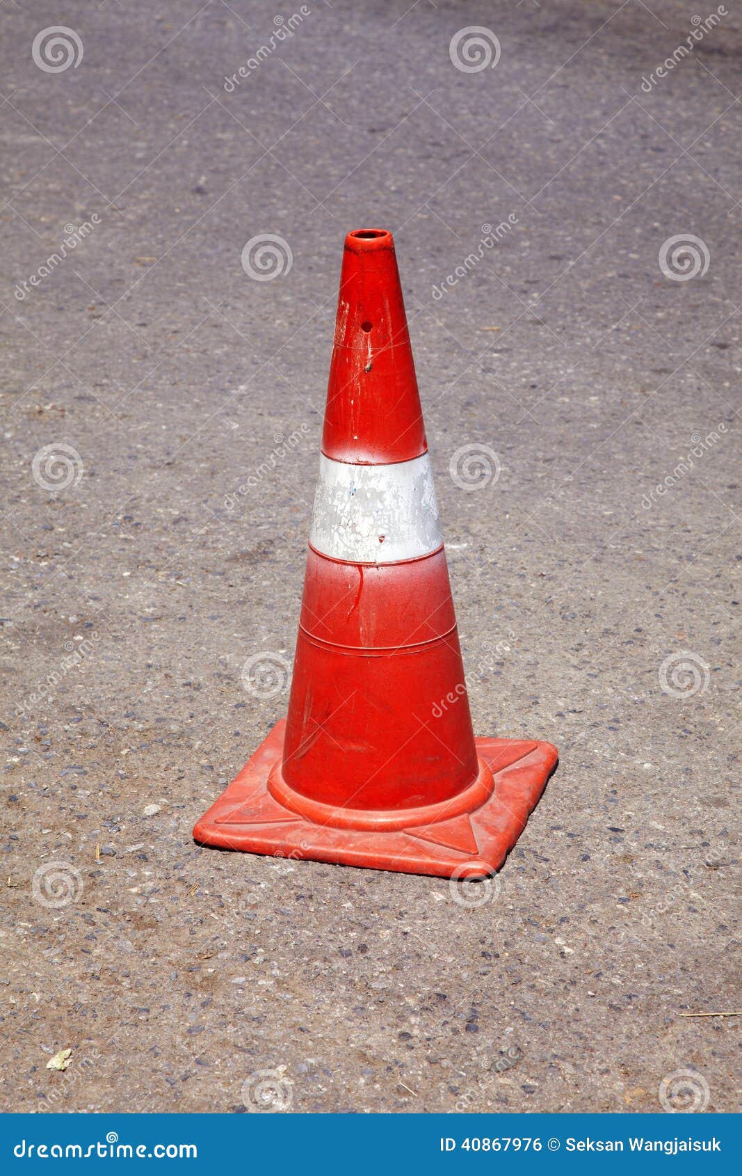Red and white traffic cone stock photo. Image of boundary - 40867976