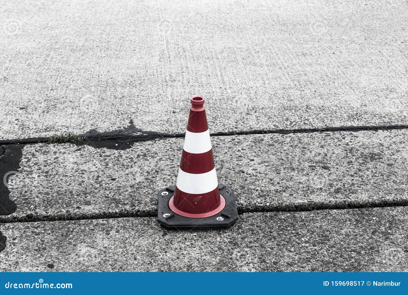 Red and white traffic cone stock image. Image of work - 159698517