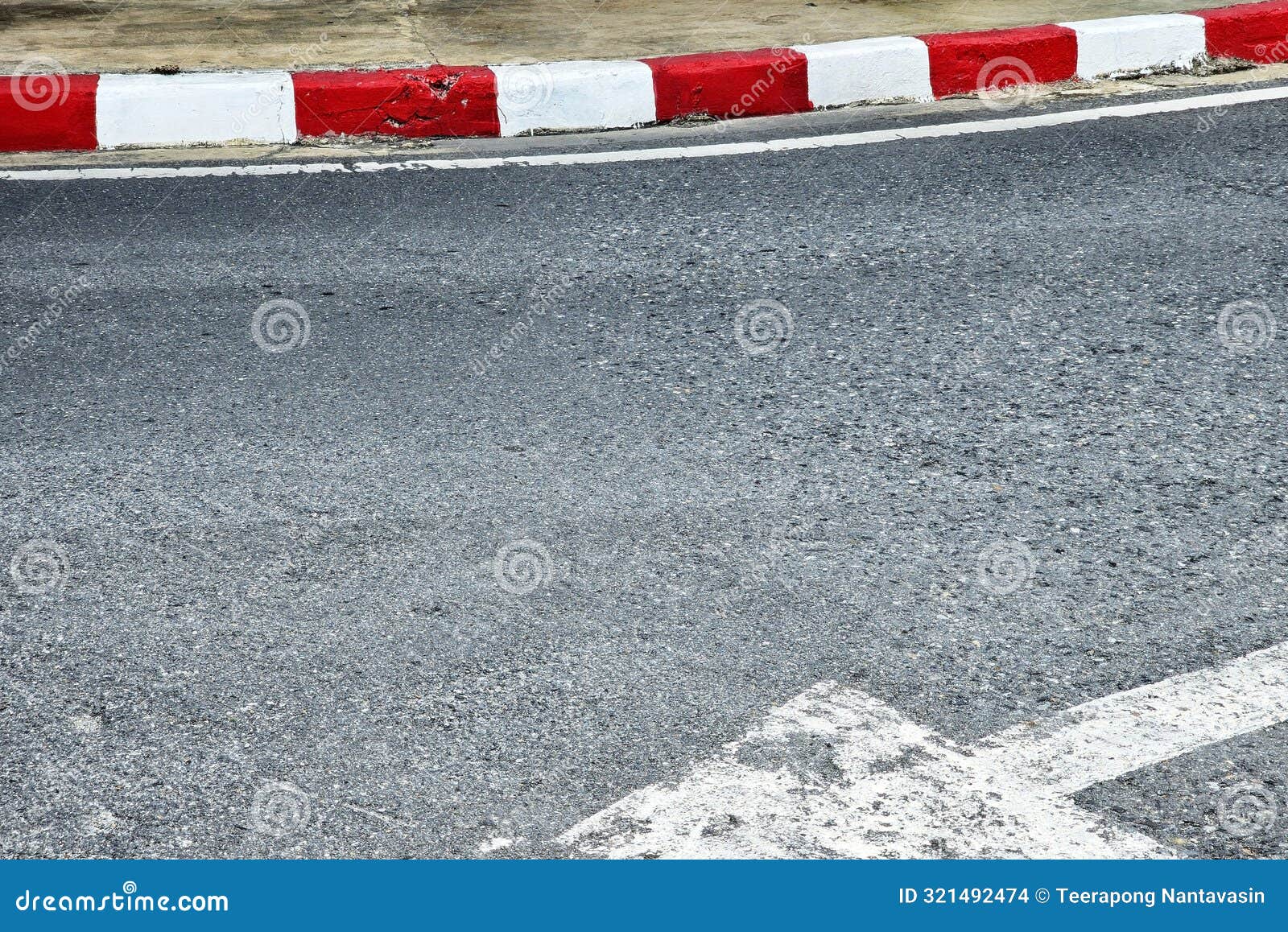 Red and White Traffic Sign and Asphalt Road. Stock Photo - Image of ...