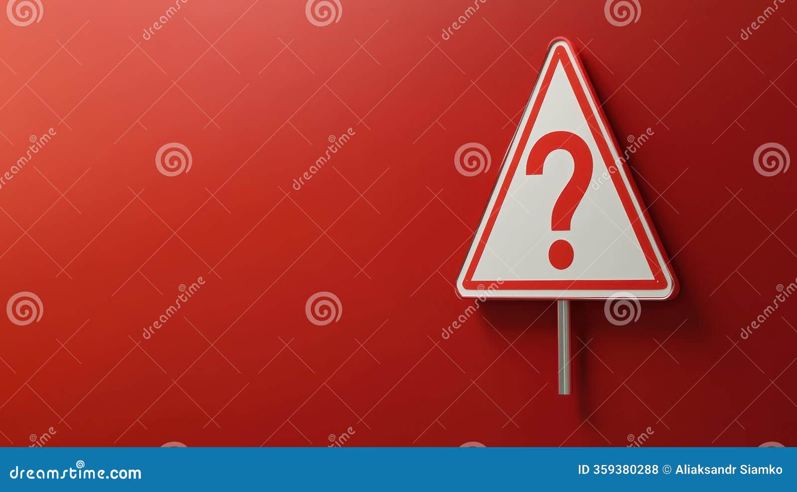 A Red and White Triangular Sign with a Question Mark Stock Illustration ...