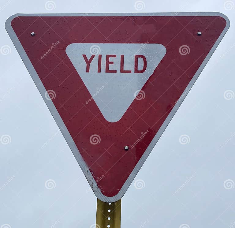 Red and White Triangular Yield Sign Stock Image - Image of sign ...