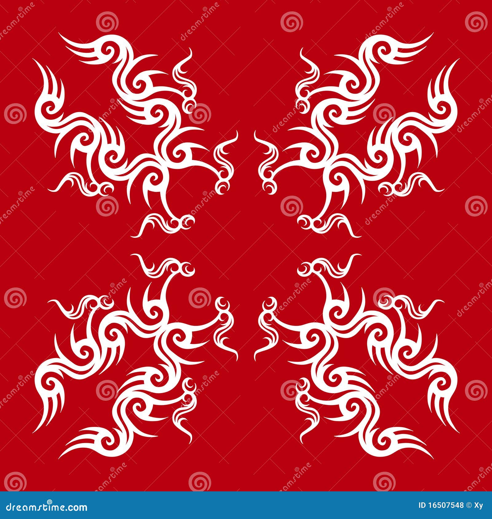 Red and White Tribal Design Stock Vector - Illustration of bright ...