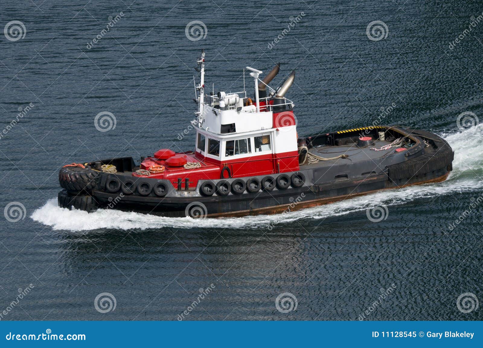 Red and White Tug stock image. Image of white, harbour - 11128545