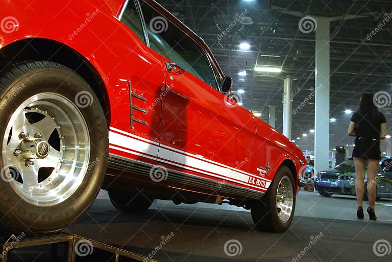 Red-white tuning car editorial photography. Image of 1966th - 13526922