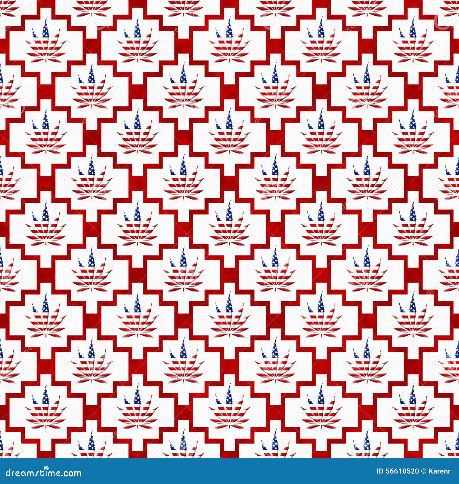 Red and White USA Marijuana Tile Pattern Repeat Background Stock ...