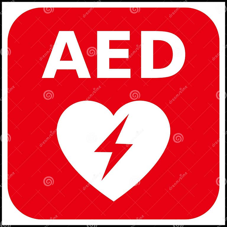 Red and White Vector Graphic of a CPR AED Indicating a Defibrillator ...