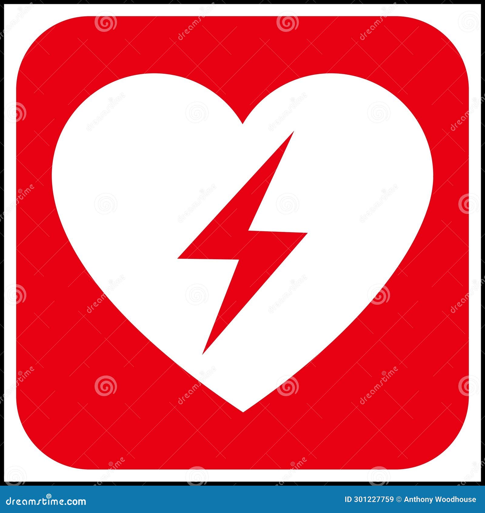 Red and White Vector Graphic of a CPR AED Indicating a Defibrillator ...