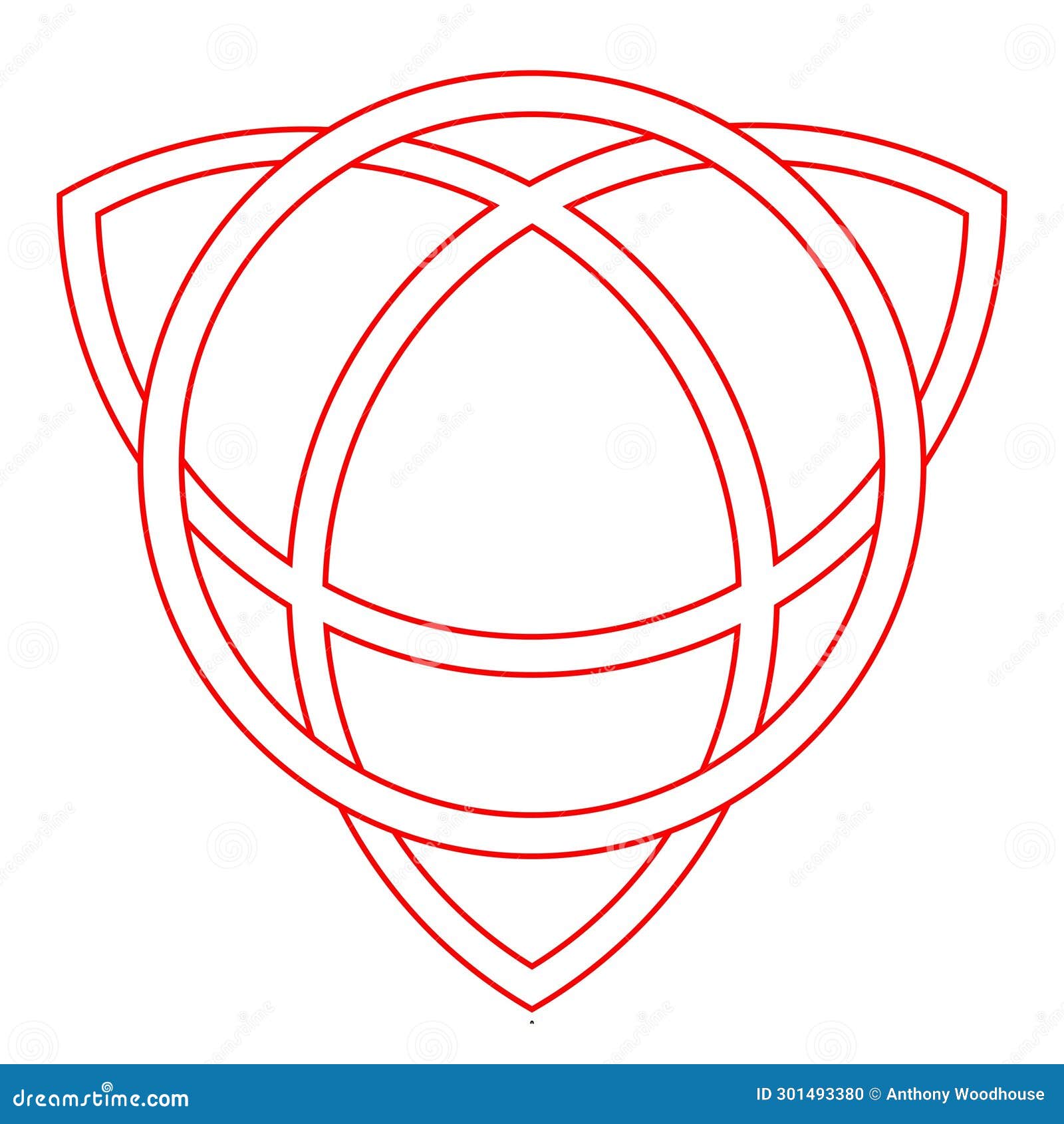 Red and White Vector Graphic of a Pathways Forming a Continuous Loop ...