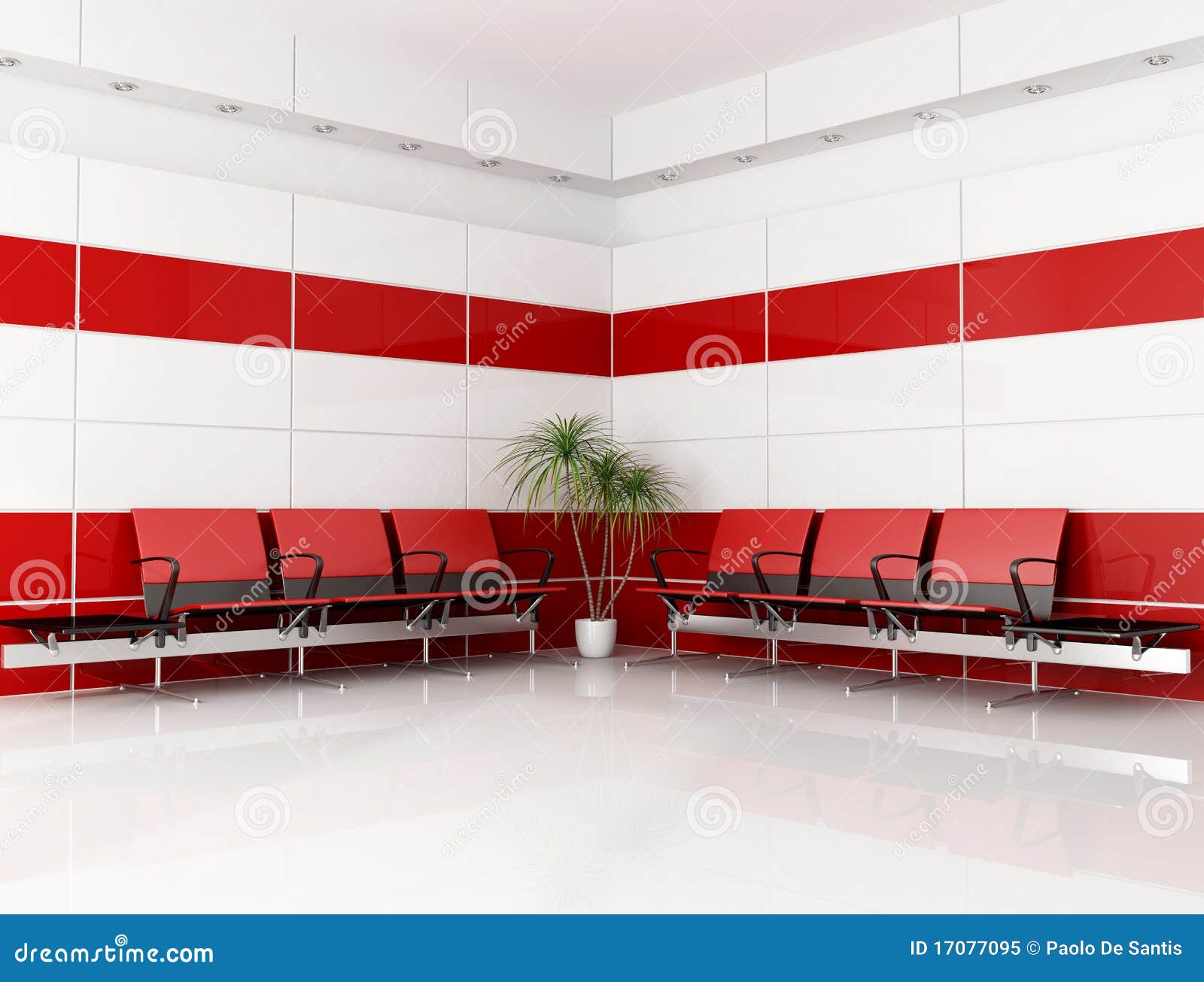 Red and white waiting room stock illustration. Illustration of interior ...