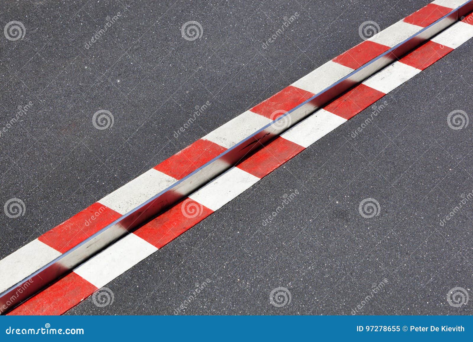 Red and White Warning on Asphalt Stock Image - Image of construction ...