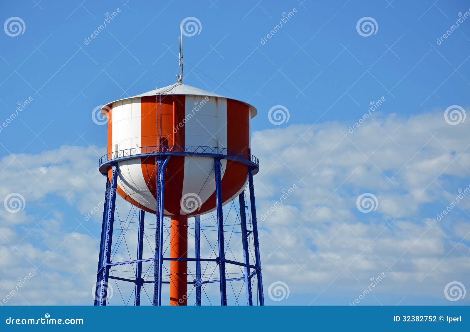 Red and white water tower stock photo. Image of farming - 32382752