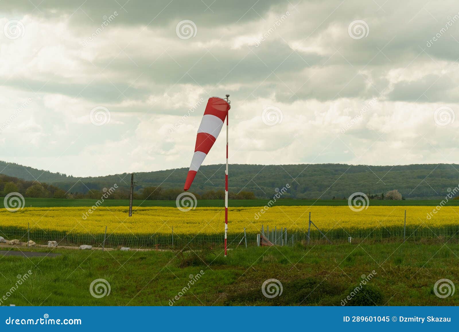 A Red and White Wind Cone Indicating the Direction and Strength of the ...