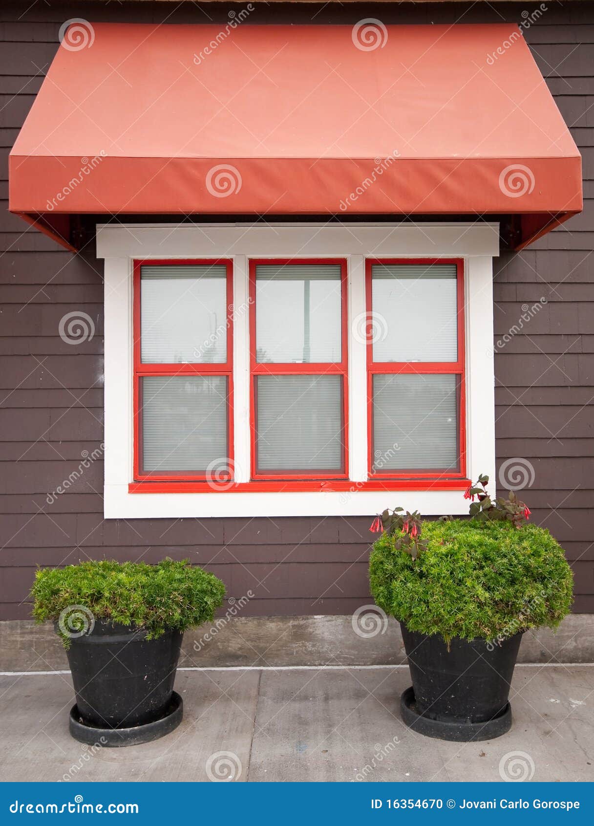 Red and White Window stock photo. Image of remodeling - 16354670