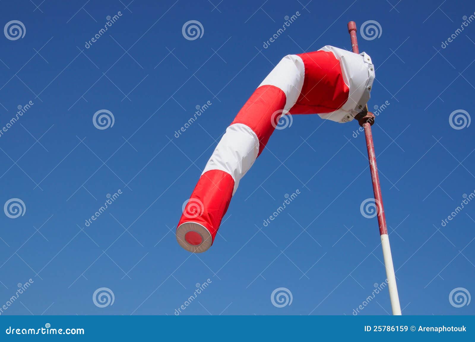 Red and white windsock. stock image. Image of extended - 25786159