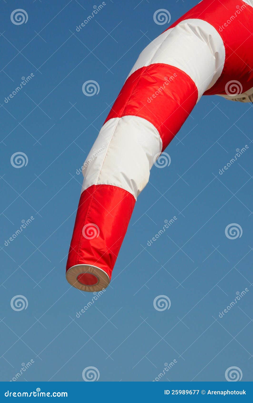 Red and white windsock. stock image. Image of windsock - 25989677