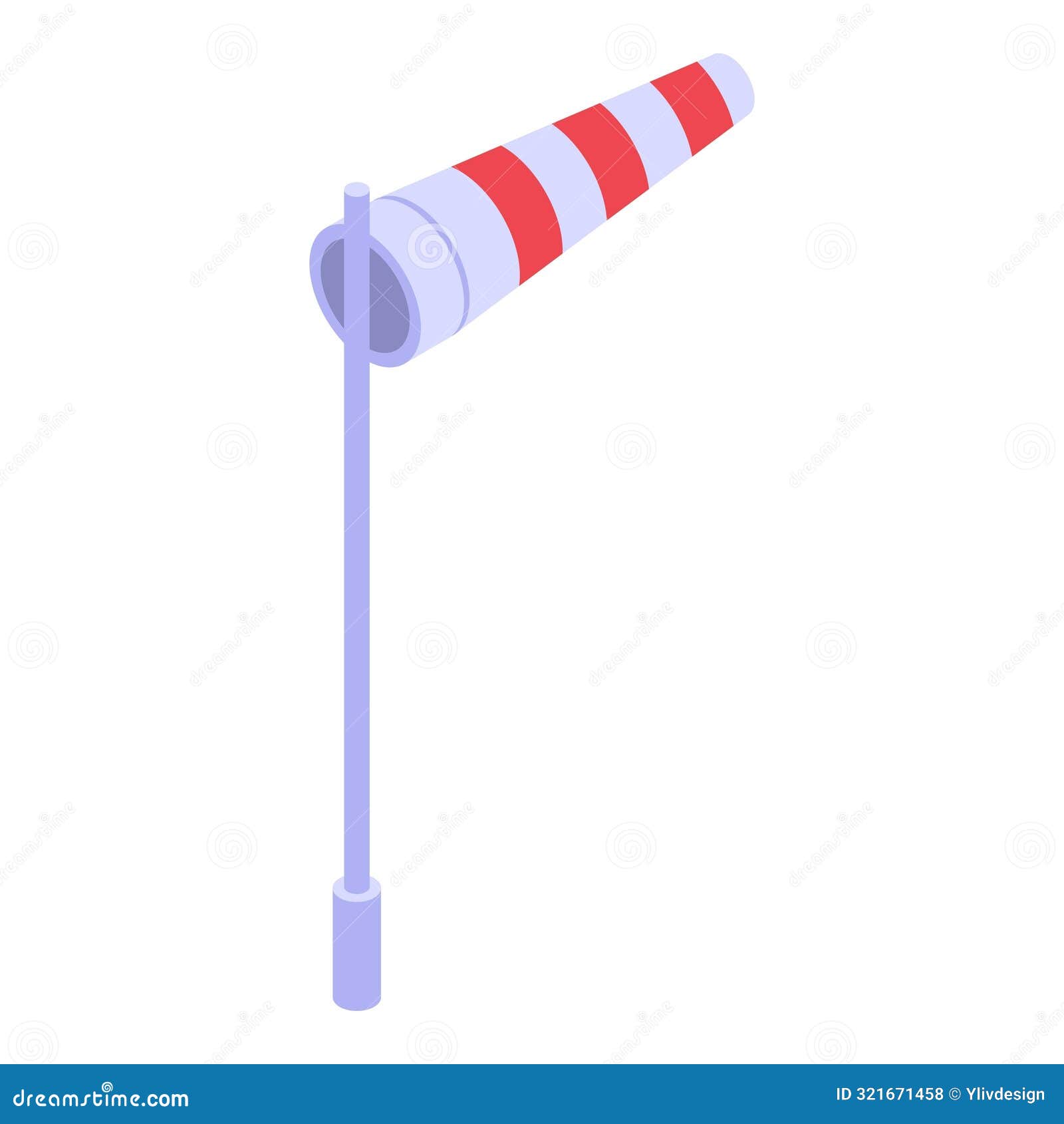 Red and White Windsock Showing Wind Direction and Strength on Metal ...