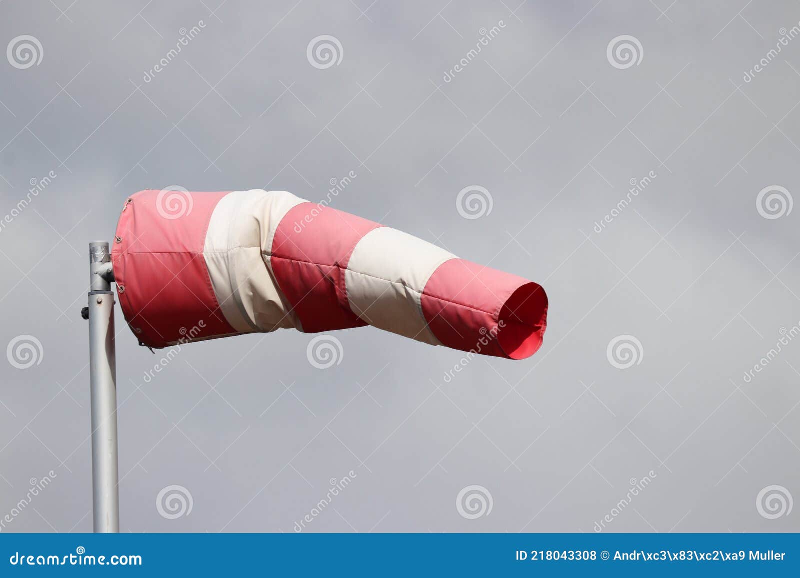 Red and White Windsock To Indicate Direction and Strength of the Wind ...